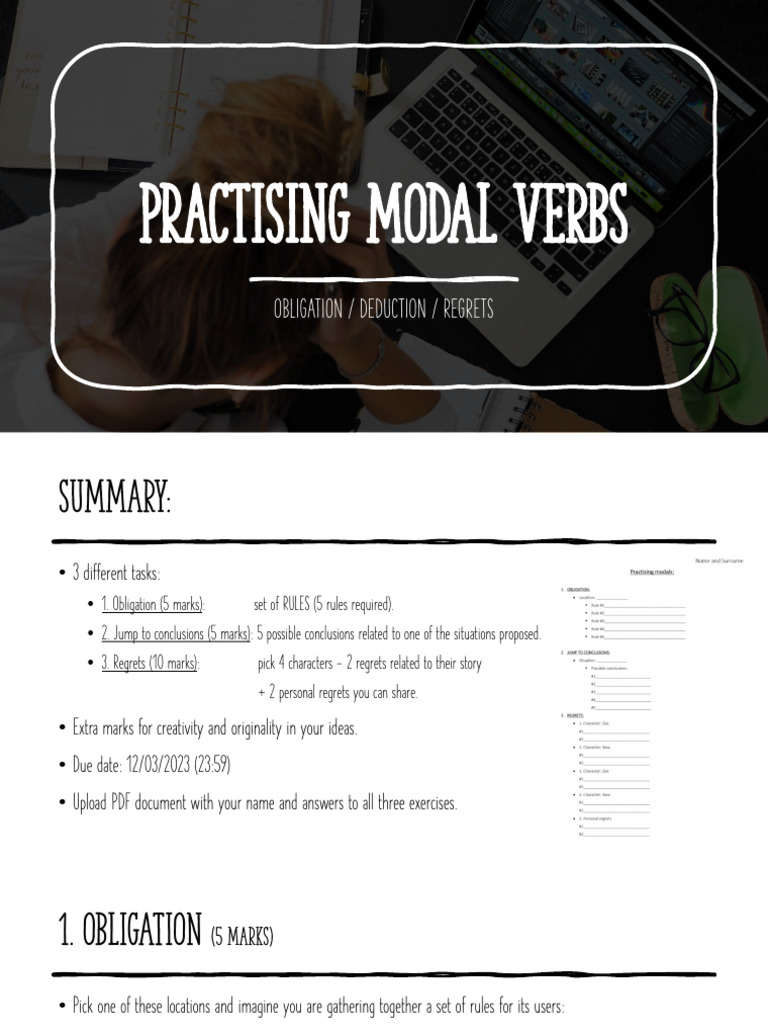 TASK - Practising MODAL VERBS - Complete | PDF