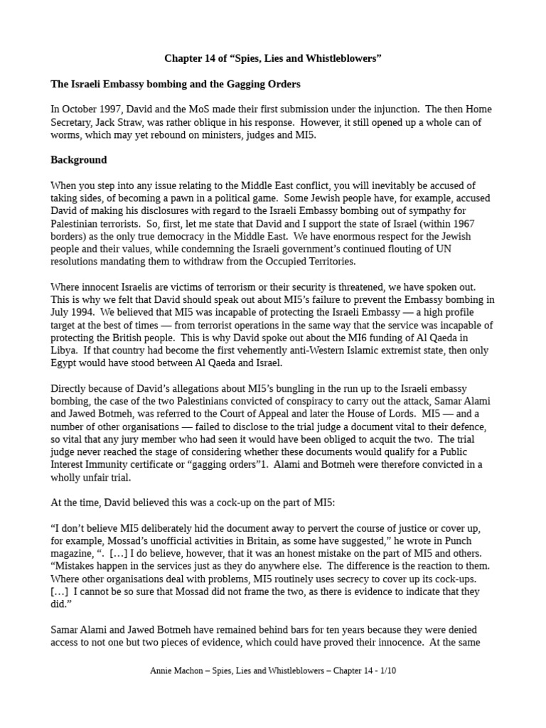 Israeli Embassy Case | PDF | Mi5 | Mossad