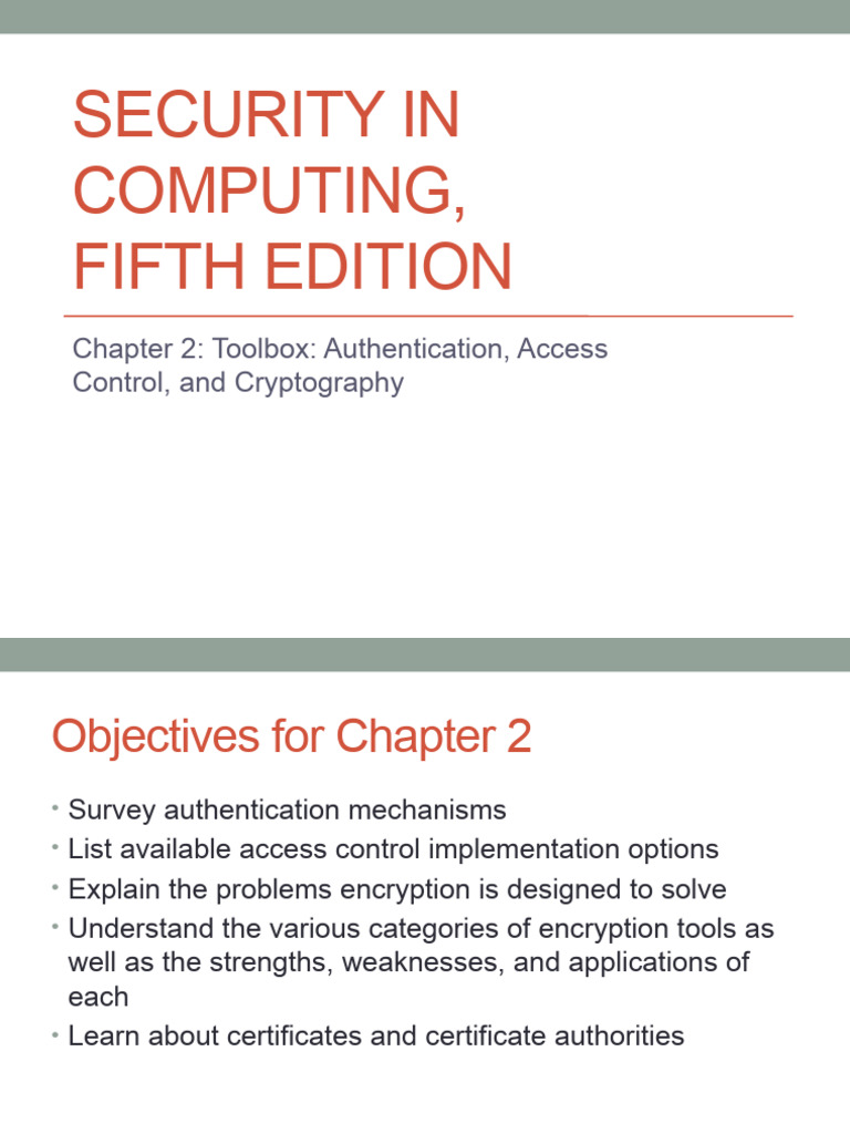 2 Authentication - Access Control & Cryptography | Download Free PDF | Cryptography | Key ...