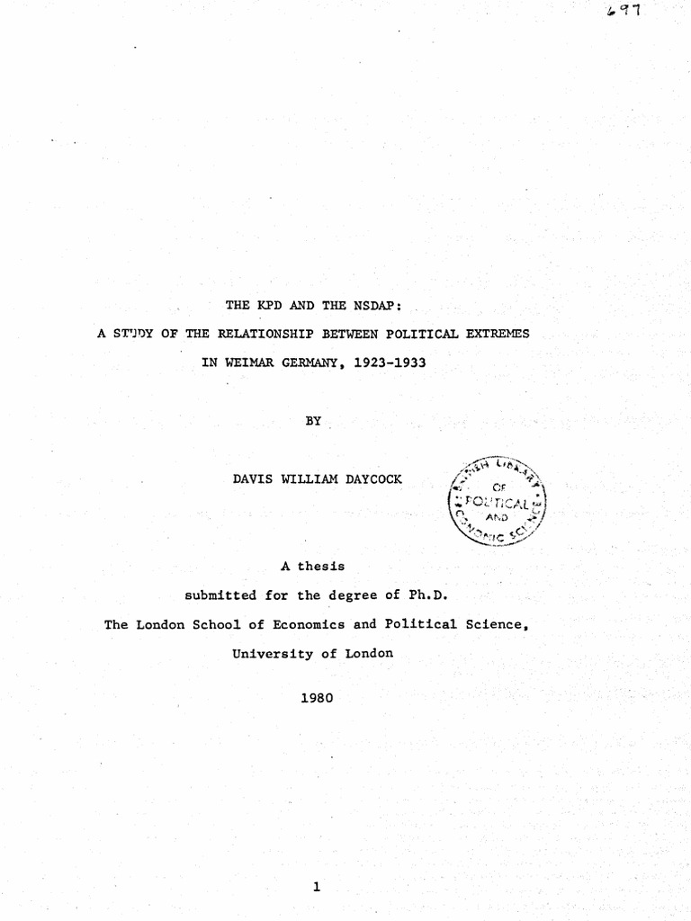 KPD NSDAP Weimar Germany Daycock | PDF | Soviet Union | World Politics
