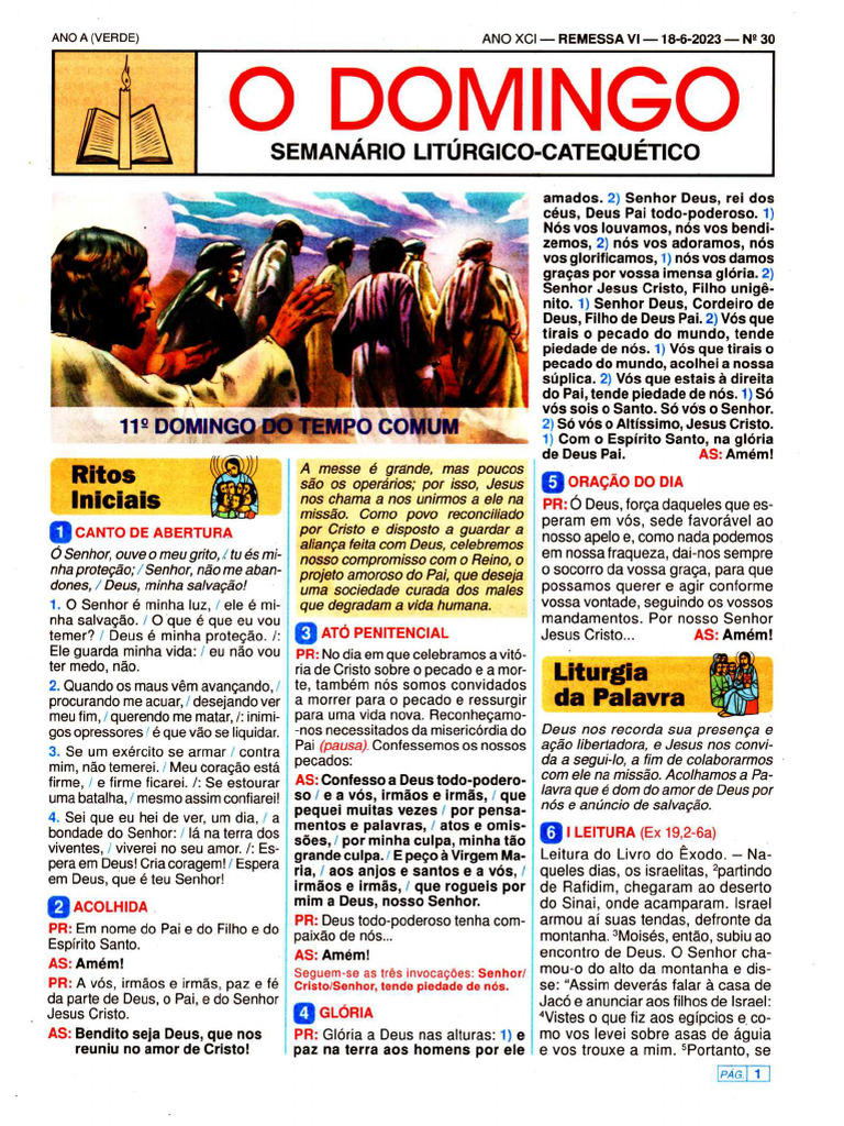 FOLHETO 11o DOMINGO DO TEMPO COMUM 18.06.2023 | PDF