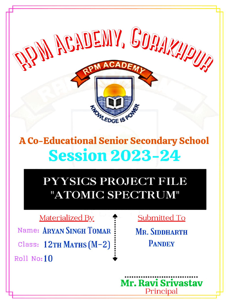 Physics Project File Atomic Spectra | PDF