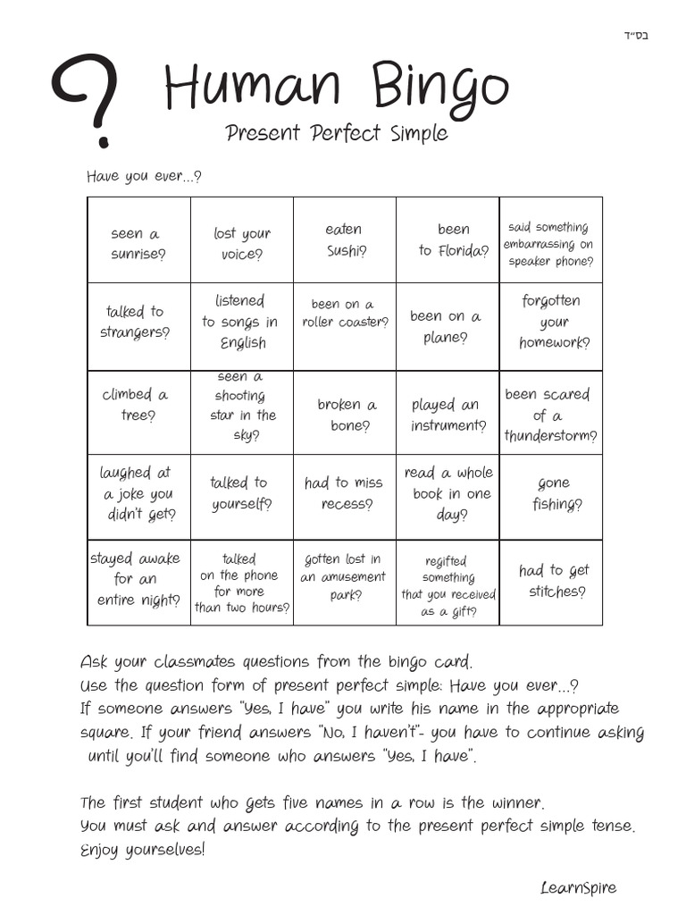 Have You Ever Bingo | PDF