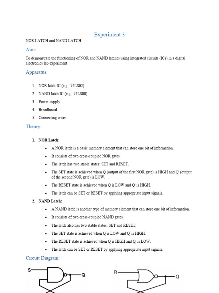 Experiment 3 | PDF | Logic Gate | Digital Technology