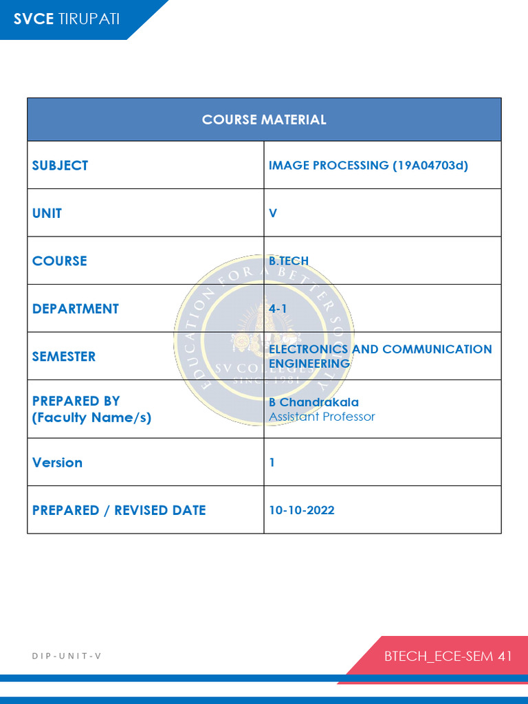 Ip Unit-5 | PDF | Rgb Color Model | Color