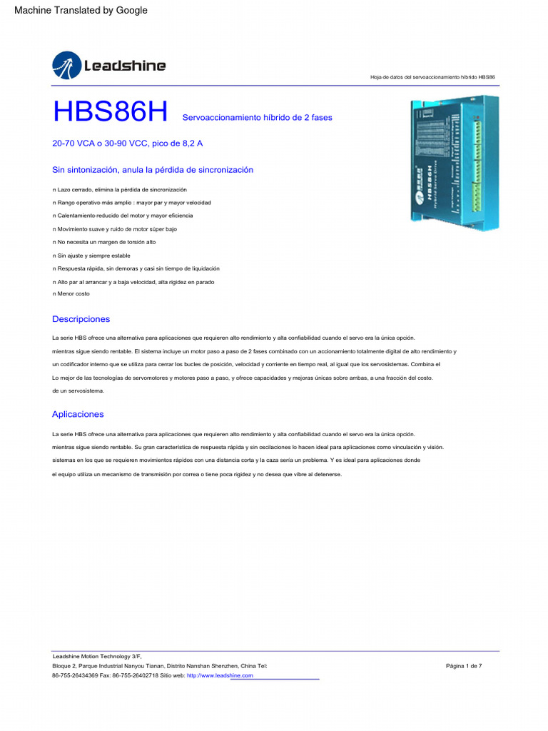 HBS-90-8.2 Driver Data Sheet | PDF | Conector eléctrico | Ingenieria ...