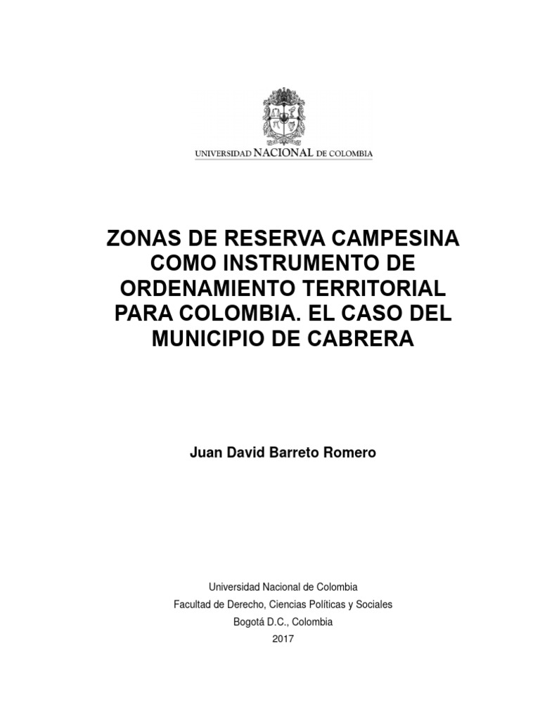 ZRC Instrumento de Ot - Caso de Cabrera | PDF | Reforma agraria | Campesino