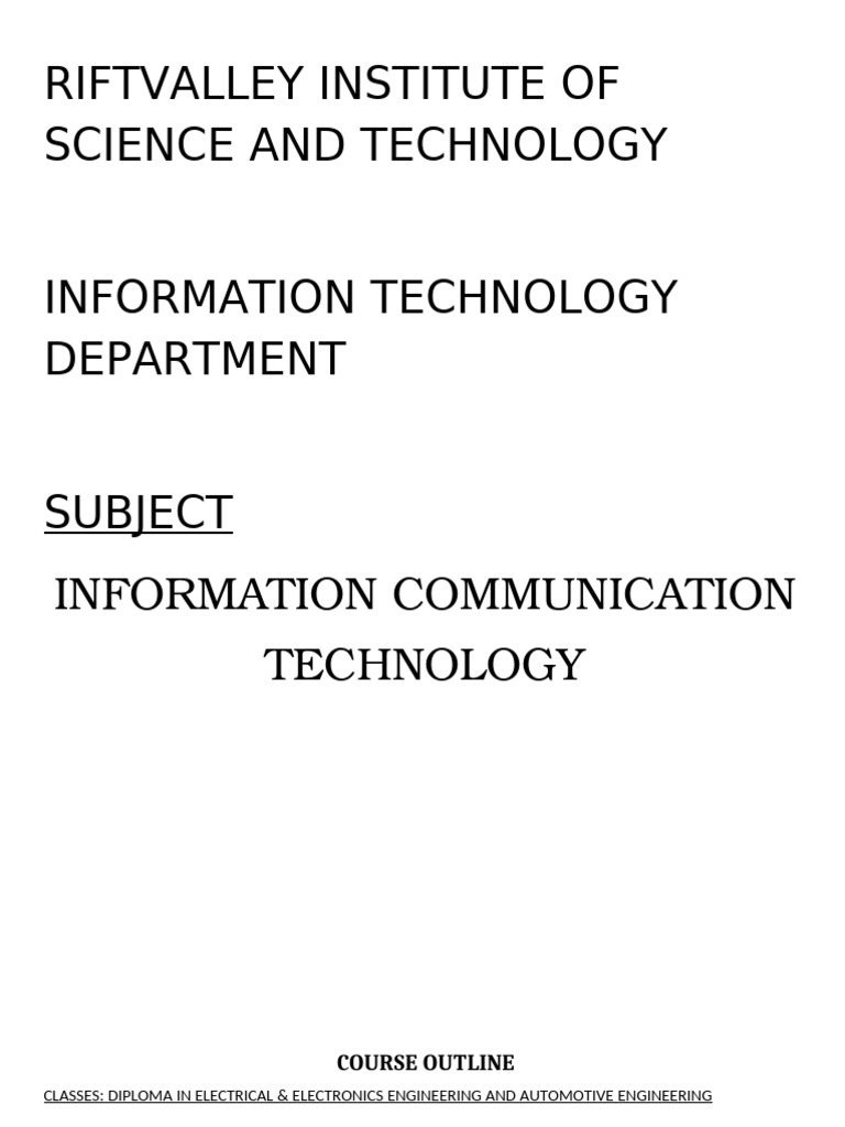 ICT NOTES | PDF | Printer (Computing) | Computer Monitor