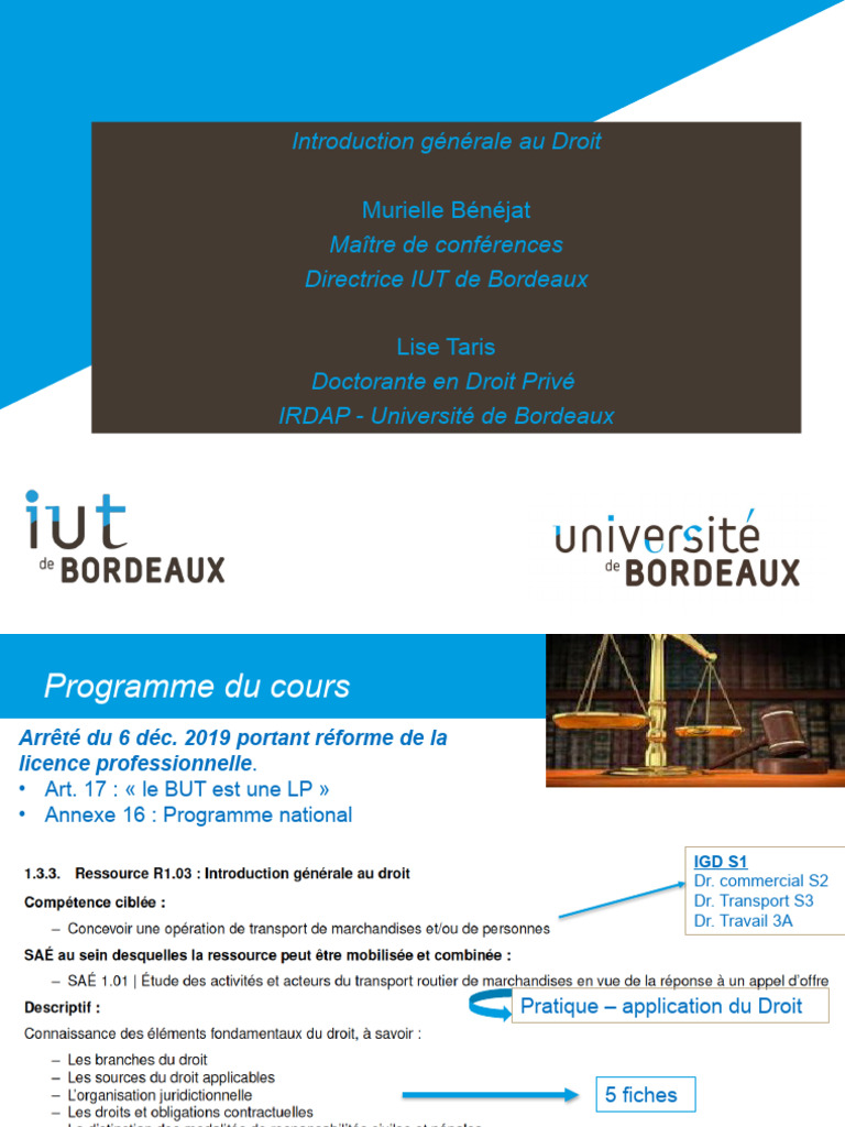 Idg 2023 24 Iut | PDF | Compétence | Loi