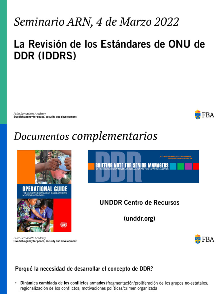 2. Desarrollo conceptual de DDR (IDDRS) | PDF