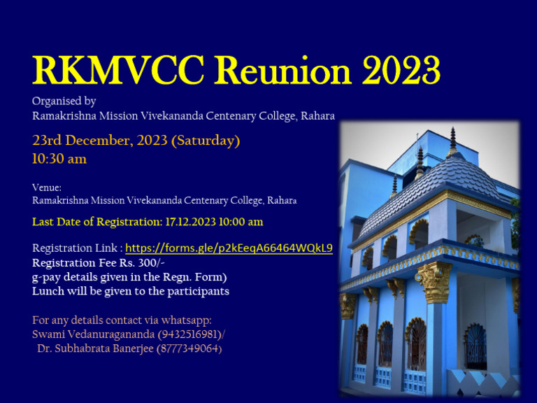 RKMVCC Rahara Reunion 2023-1 | PDF