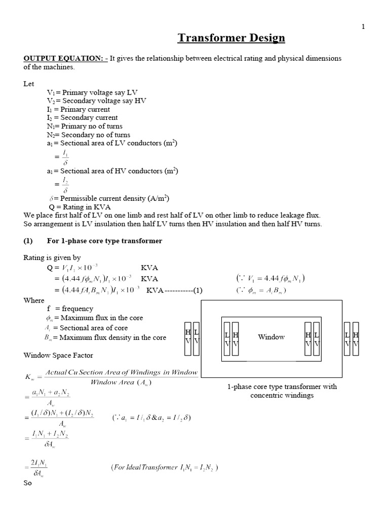 Transformer Design | PDF | Transformer | Physical Sciences