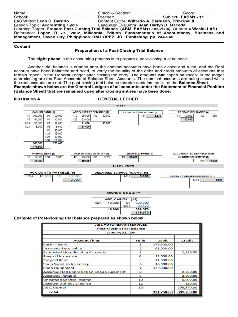 FABM1 11 Quarter 4 Week 3 Las 1 | PDF | Business | Computers