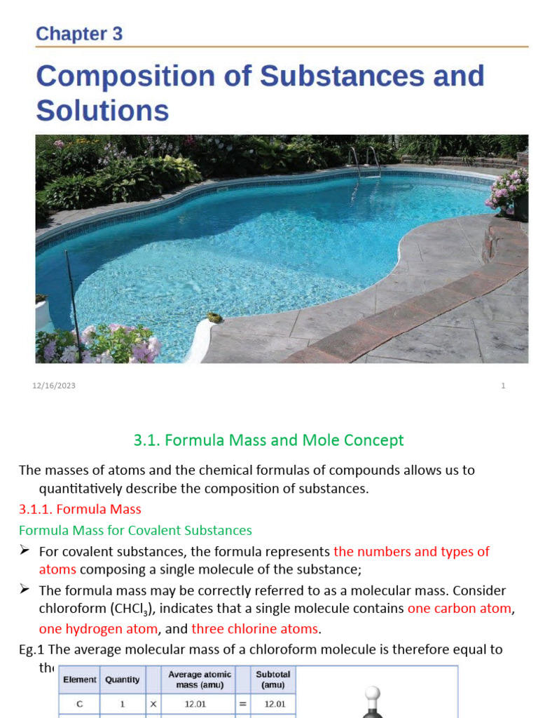 General Chemistry PPT-3 | PDF | Mole (Unit) | Chemical Compounds