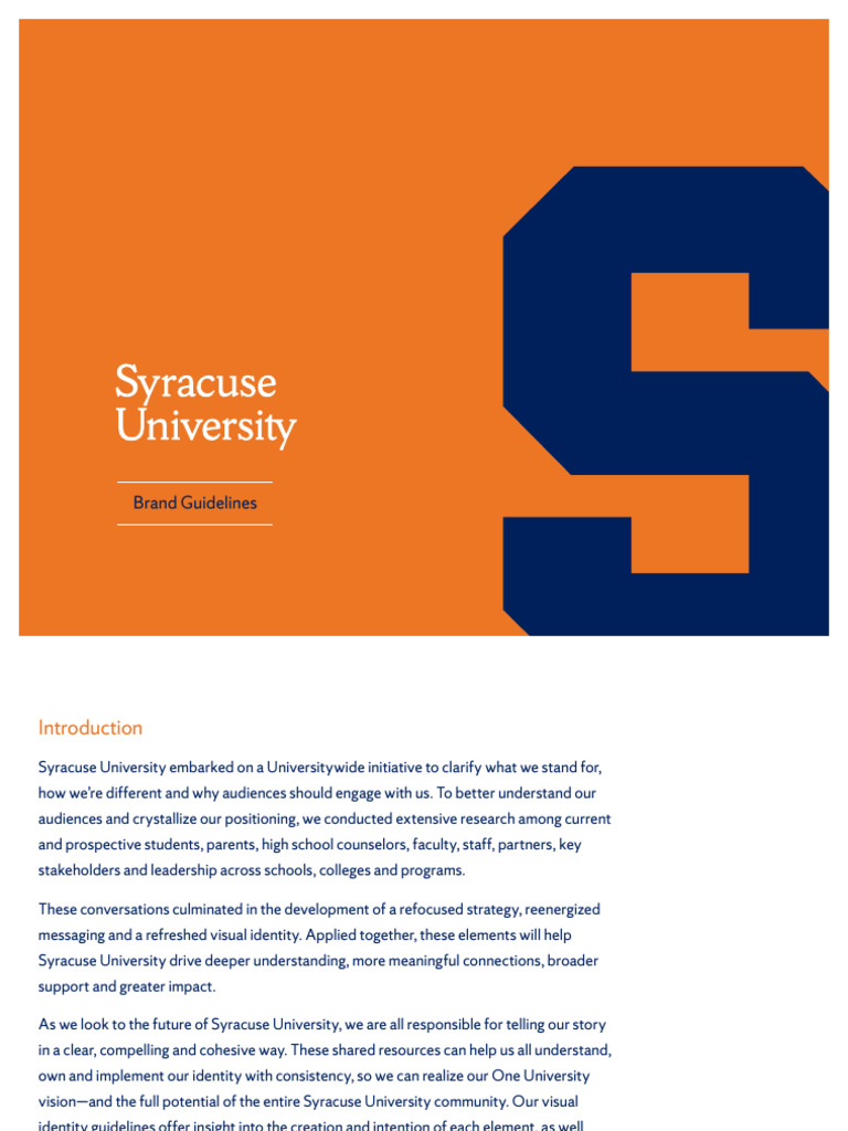 Syracuse University Brand Guidelines - 07 29 202116 15 33 | PDF