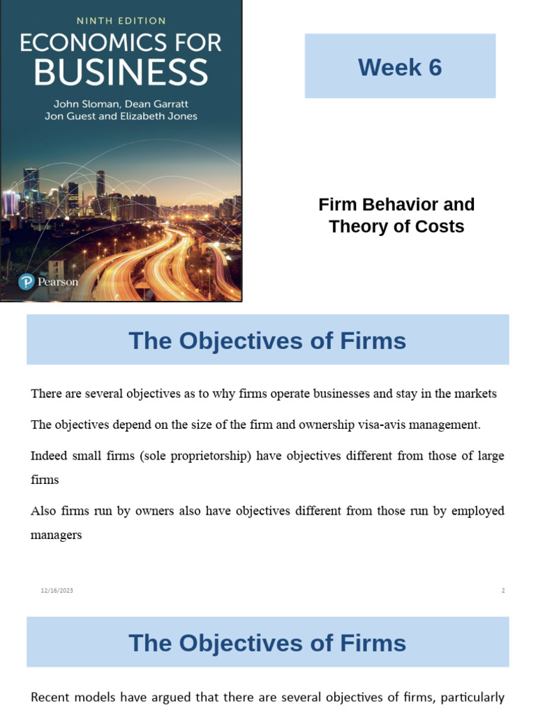 Week 6 - Behaviour of A Firm and Short Run Production | PDF | Long Run And Short Run | Economies ...