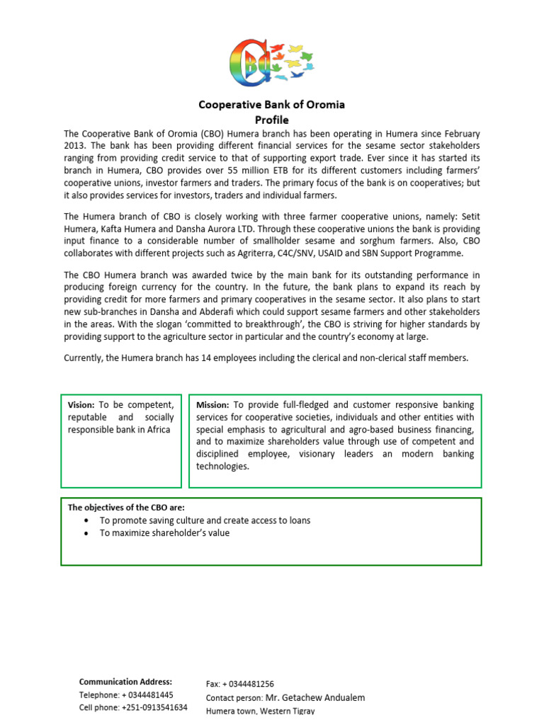 Cooperative Bank of Oromia | PDF | Cooperative | Banks