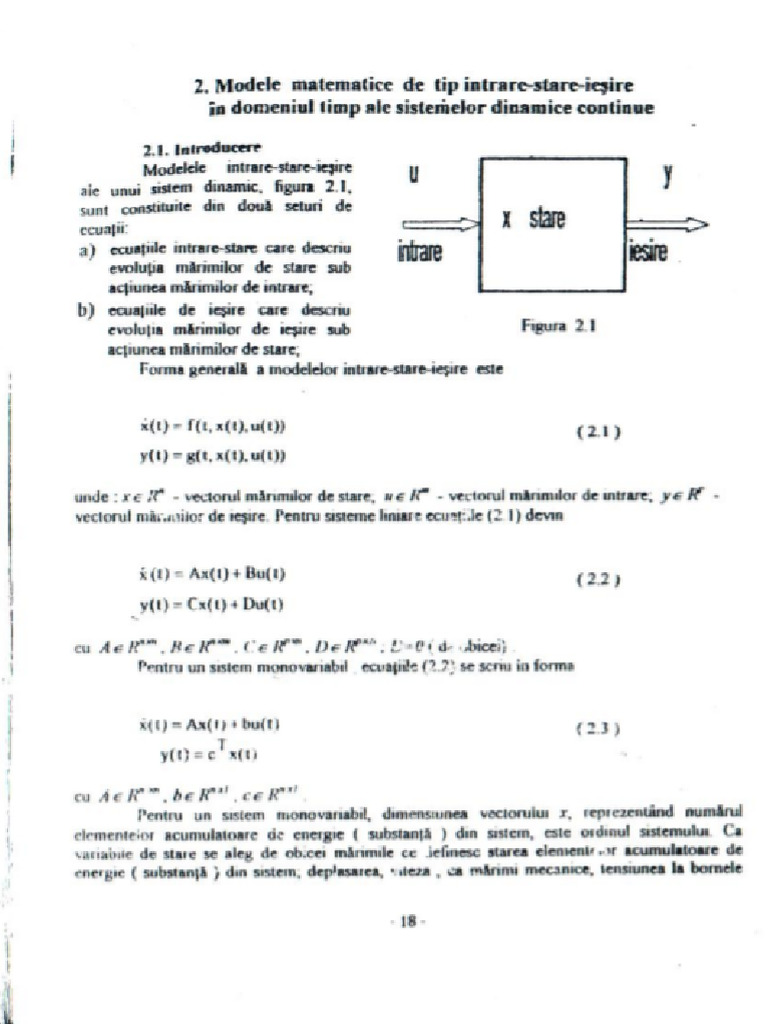 Modele Intrare-Stare-Iesire | PDF