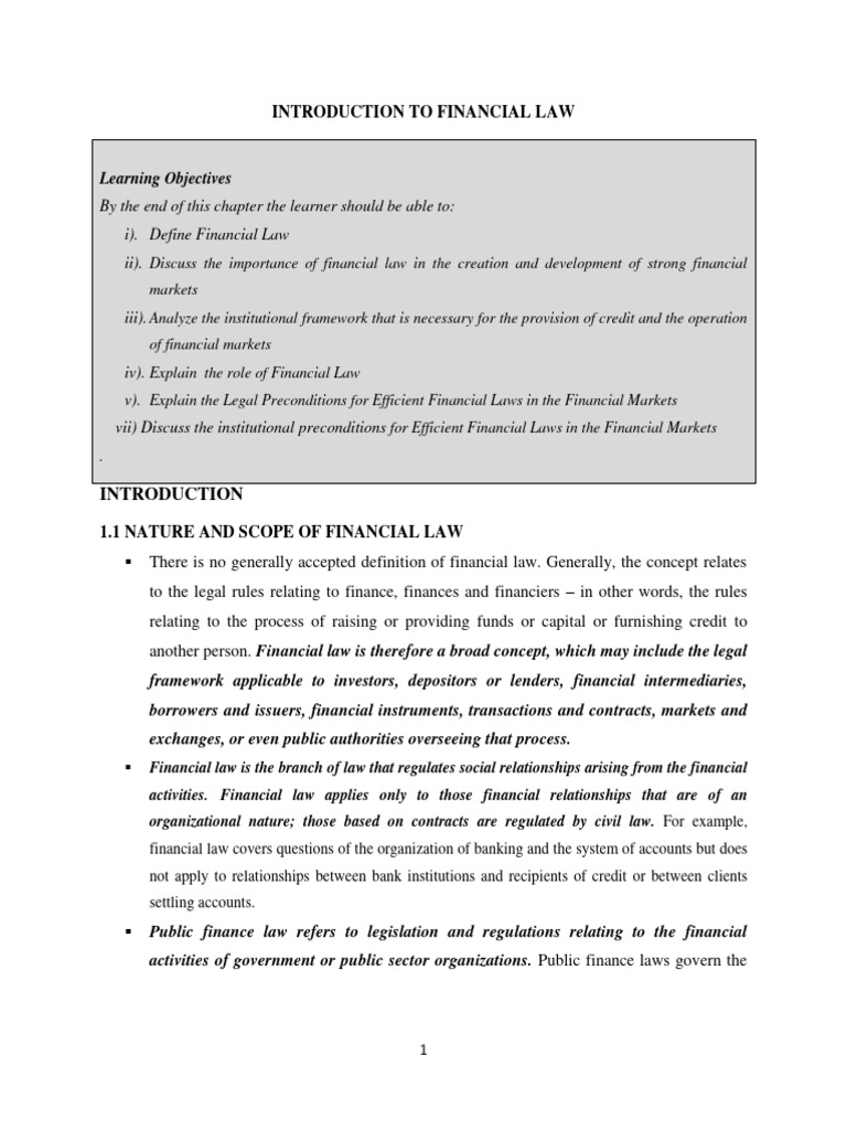 Overview of Financial Law Principles | PDF | Banks | Securities (Finance)