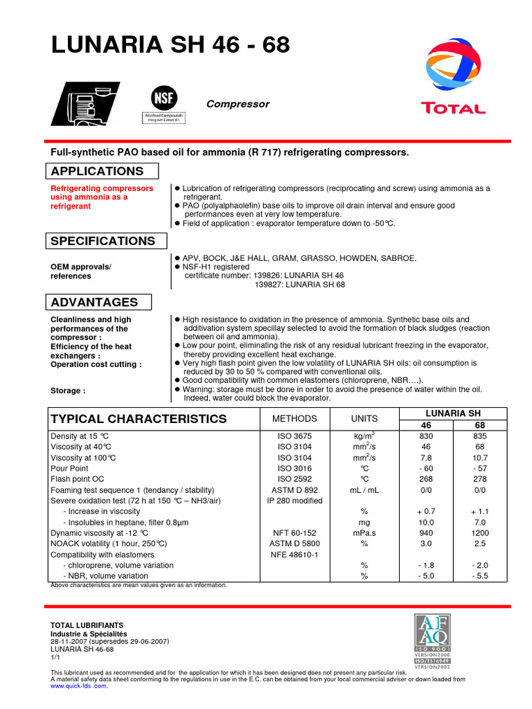 LUNARIA SH 46-68gb | PDF | Ammonia | Chemical Substances