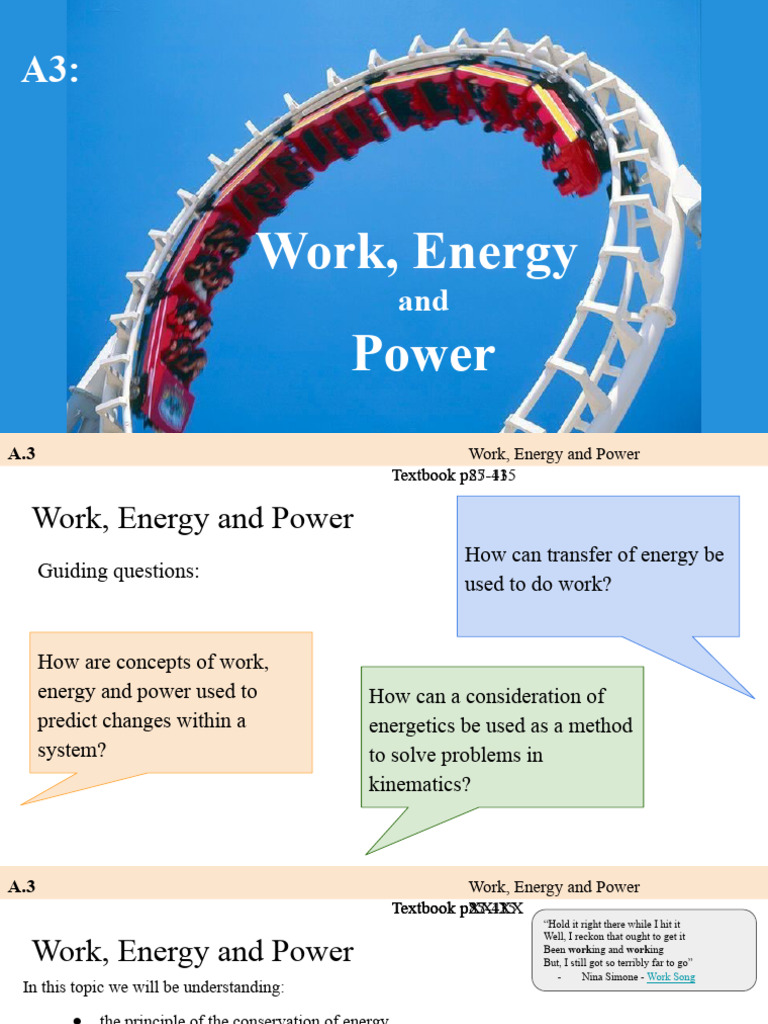 A.3 - Work, Energy and Power | PDF | Collision | Momentum