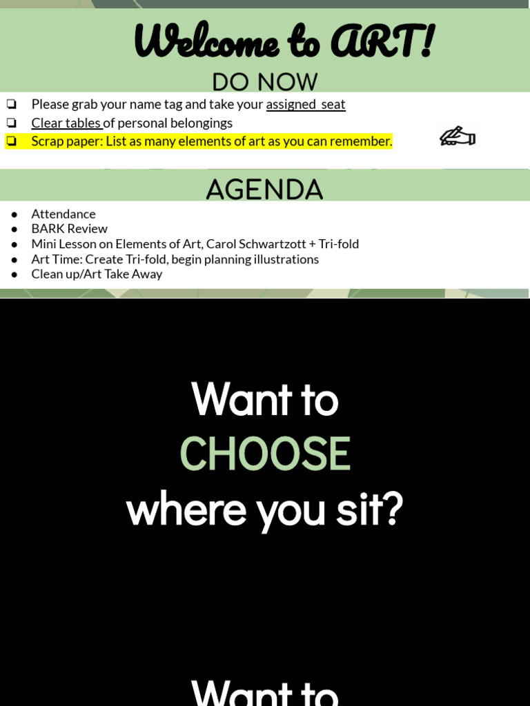 6th Elements of Art Trifold Daily Slideshows | PDF | Composition ...