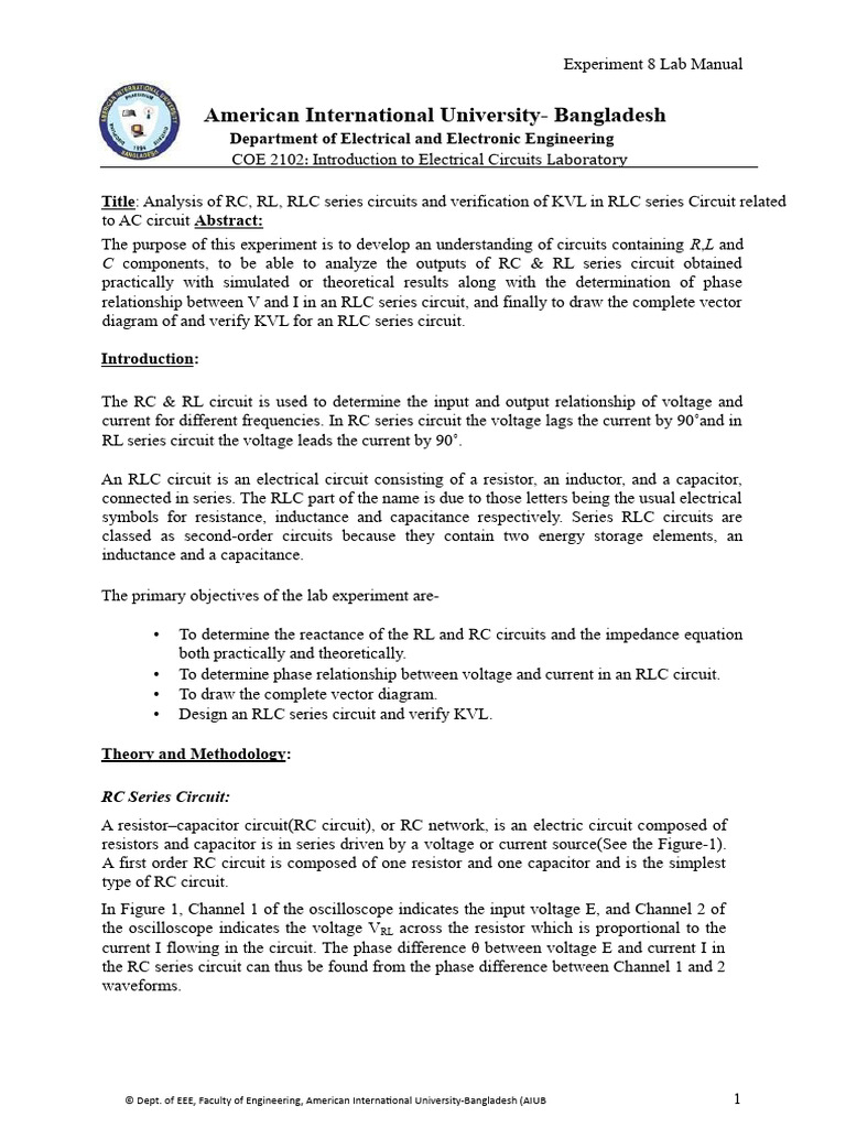 Iec Exp 8 | PDF | Electrical Network | Electrical Impedance