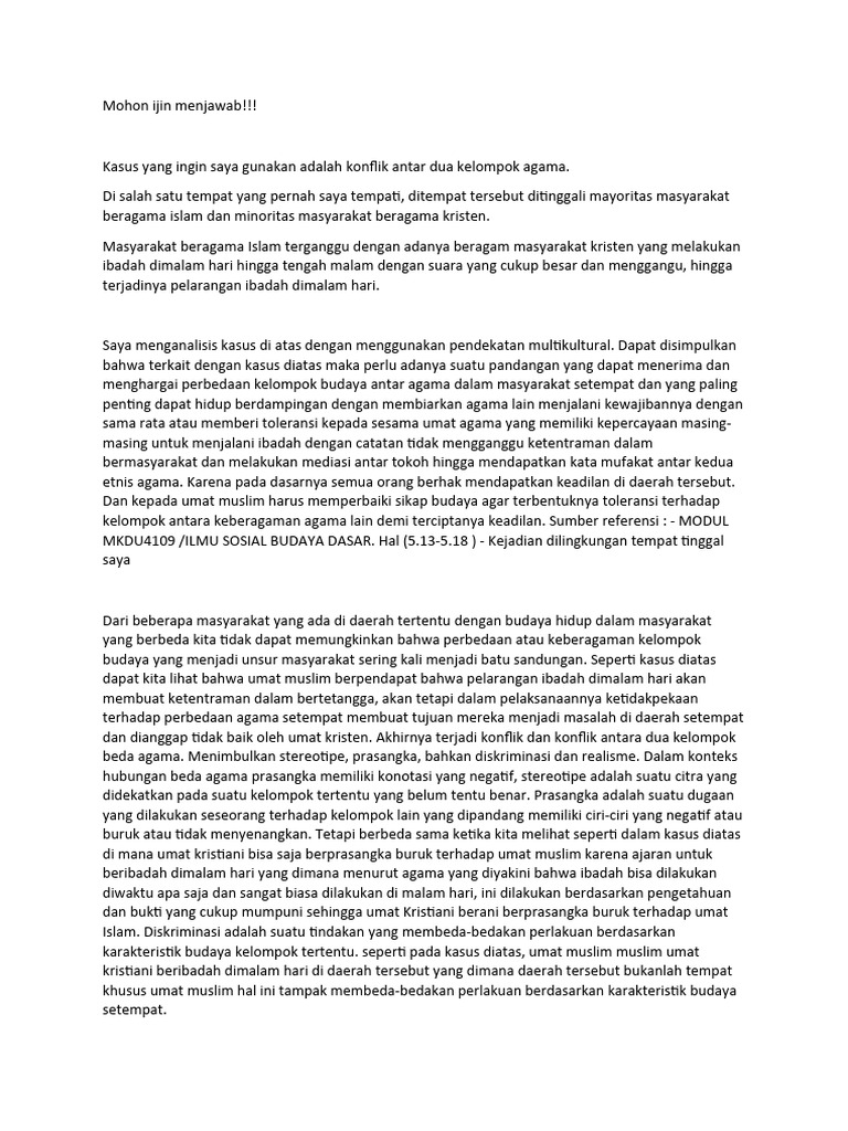 Mohon Ijin Menjawab | PDF | Ilmu Sosial | Agama & Spiritualitas