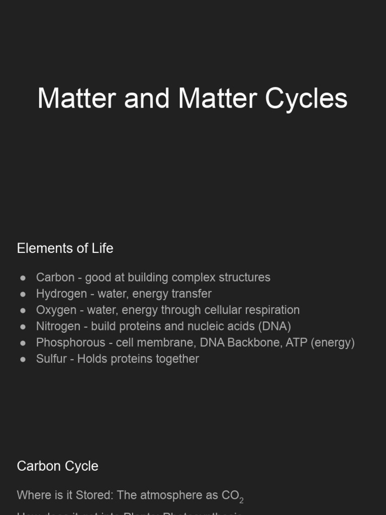 Matter and Matter Cycles | PDF