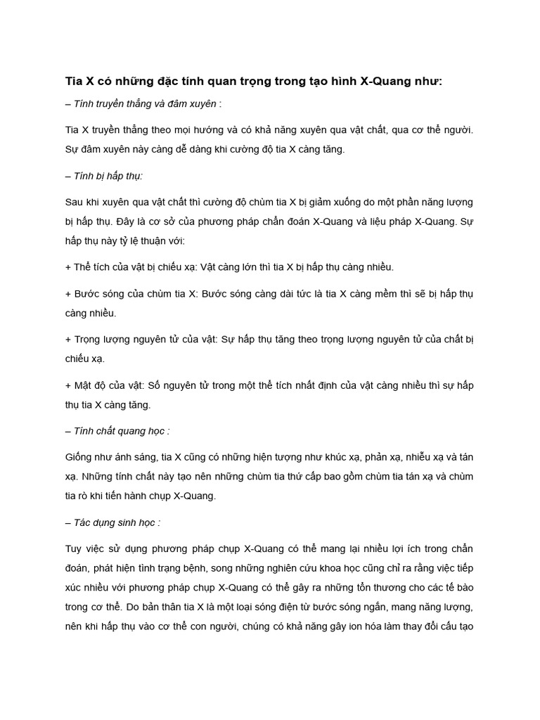 Tính chất của tia x và gamma | PDF