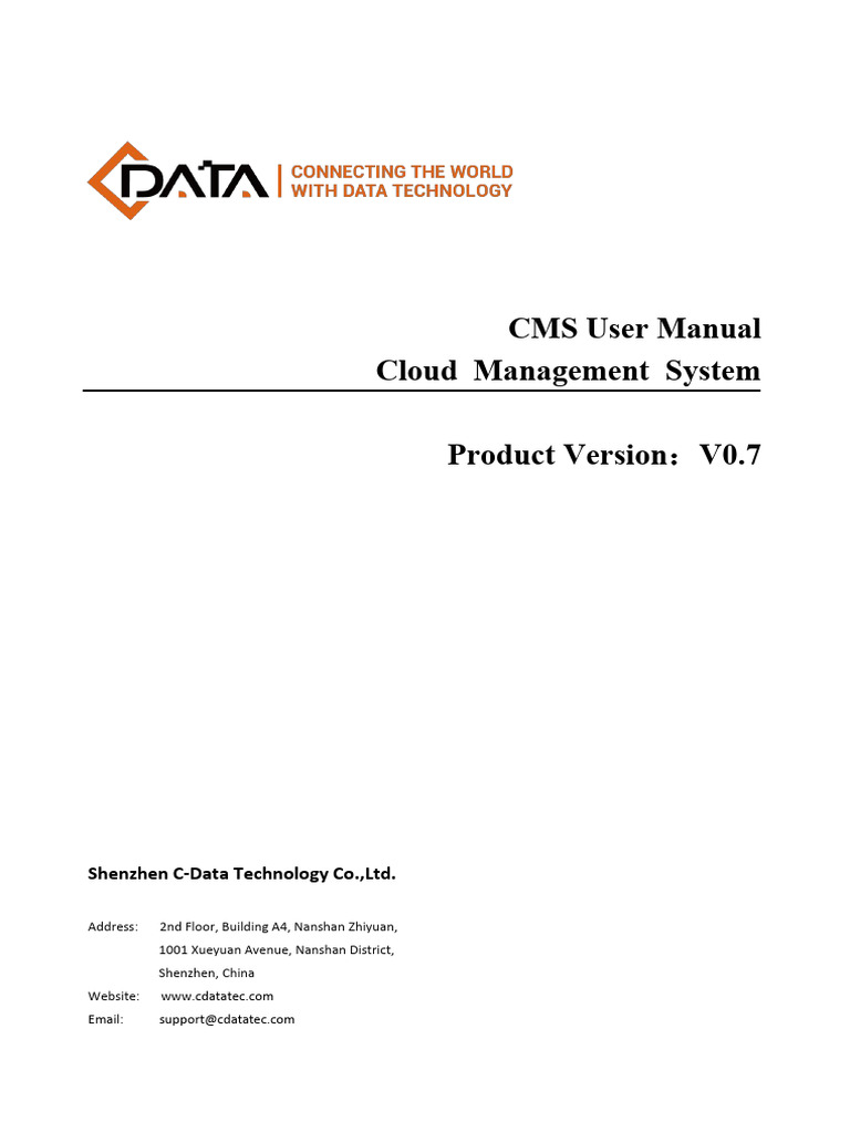 CMS User Manual V0.7 Overview | PDF | Computer Network | Network Topology