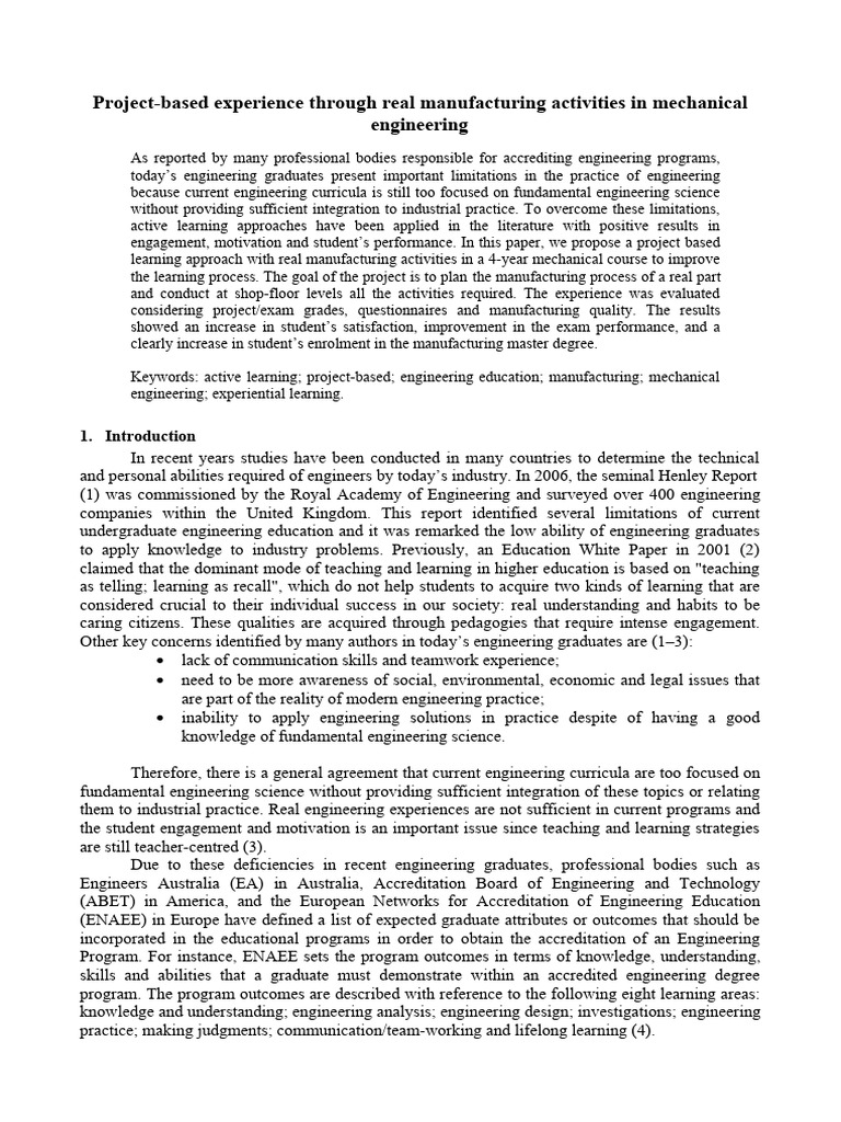 Manufacturing Process Report | PDF | Methodology | Learning Manufacturing Process Report | PDF | Methodology | Learning