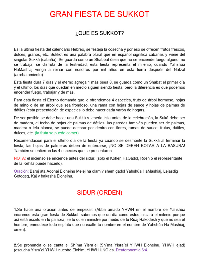 Gran Fiesta de SUKKOT | PDF | Sucot | Tetragrammaton