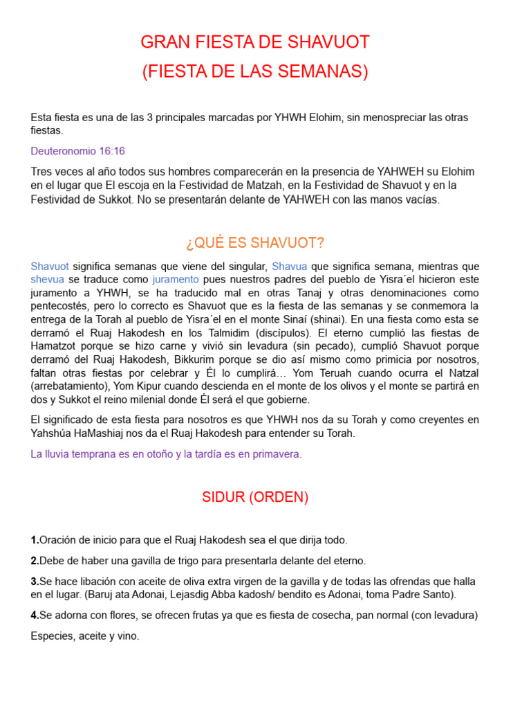 Shavuot | PDF | Tetragrammaton | Sucot