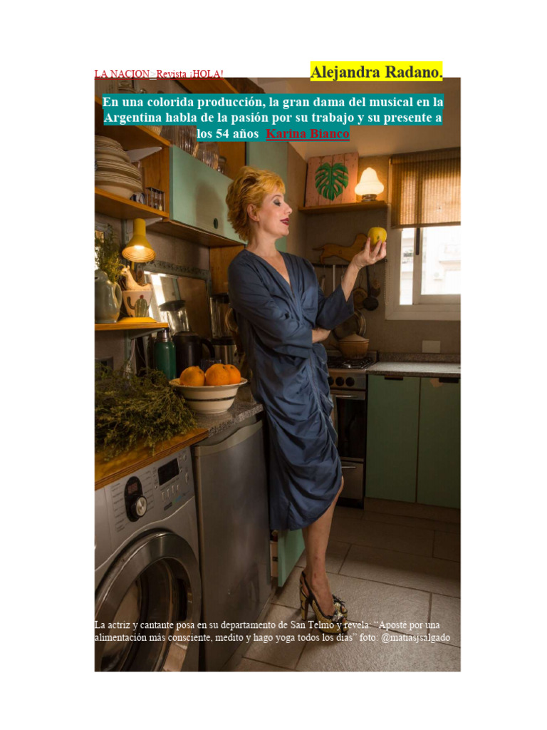 ALEJANDRA RADANO Revista Hola | PDF | Teatro musical