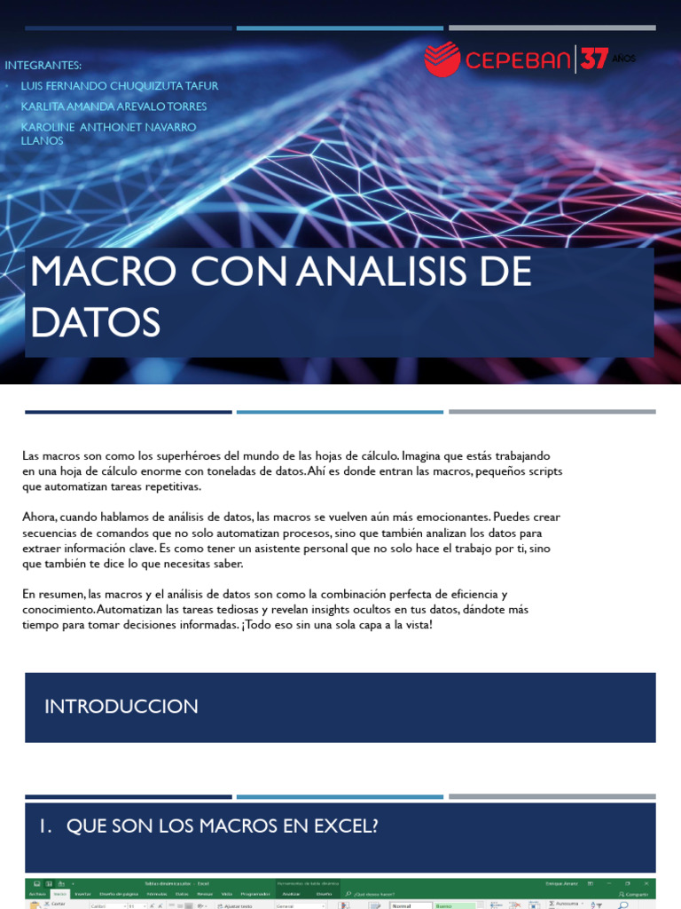Macro Con Analisis de Datos Informatica1 | PDF | Macro (informática) | Microsoft Excel