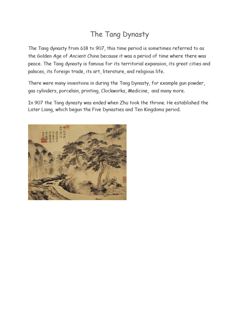 The Tang Dynasty | PDF