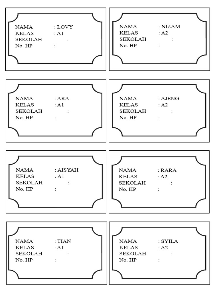 NAME TAG + Border | PDF