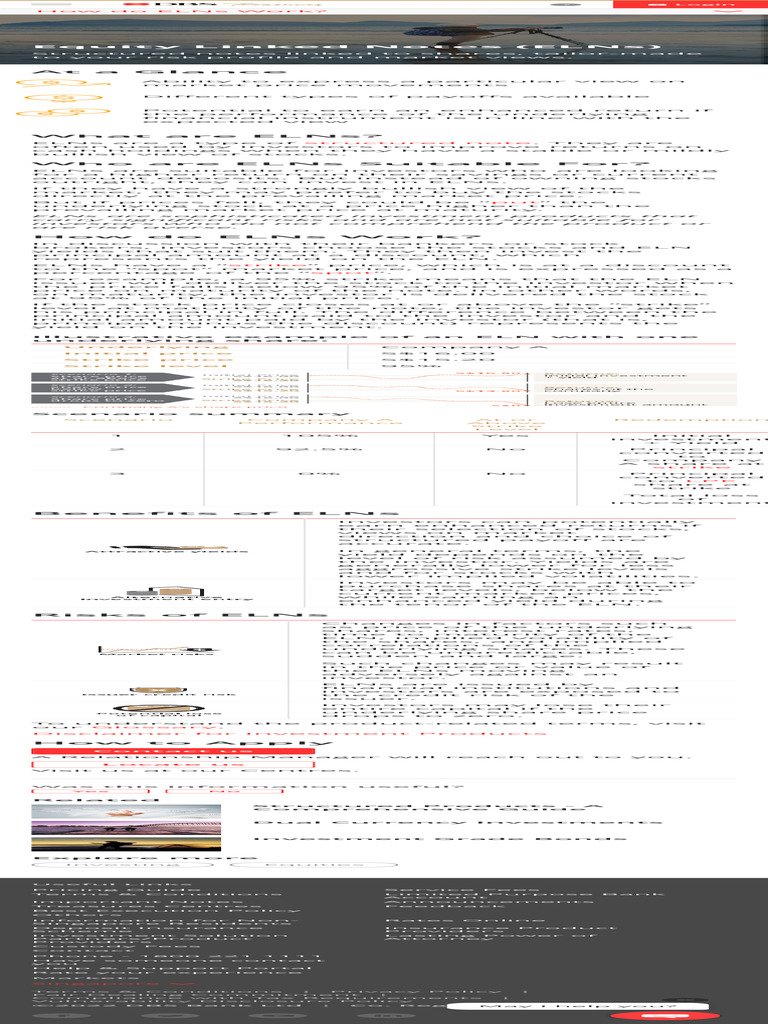 Equity Linked Notes (ELNs) DBS Treasures | PDF | Stocks | Yield (Finance)