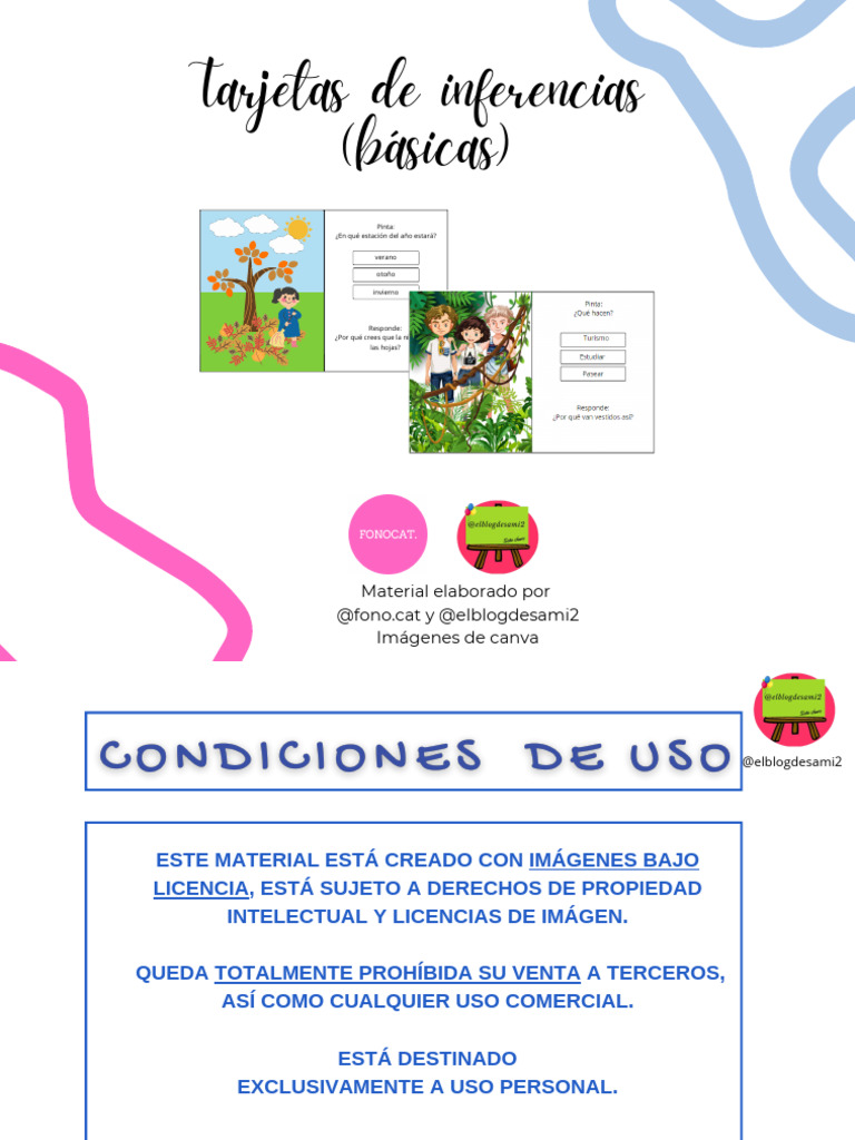 Tarjetas de Inferencias Visuales (Básicas) | PDF
