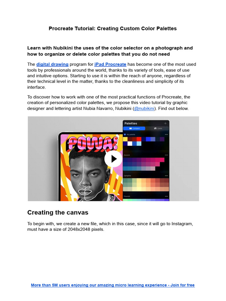 Procreate Tutorial Creating Custom Color Palettes | PDF | Computing ... Procreate Tutorial Creating Custom Color Palettes | PDF | Computing ...
