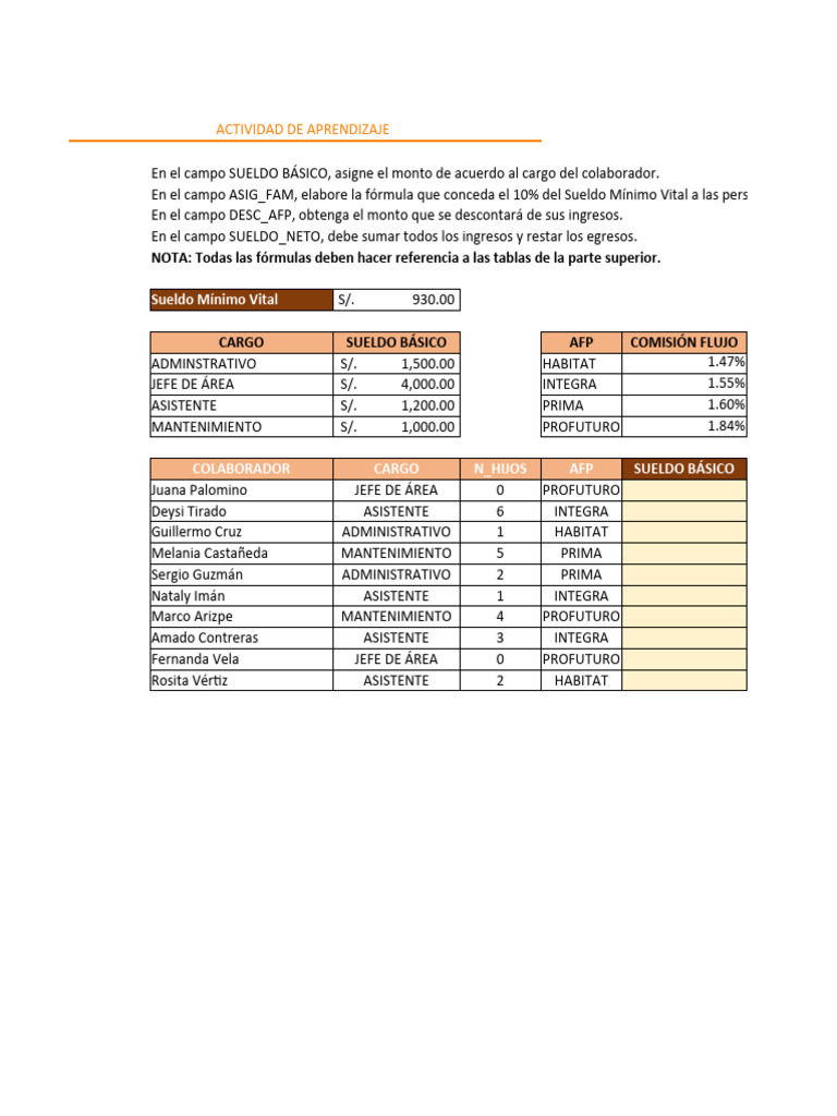Ejercicio Excel | PDF