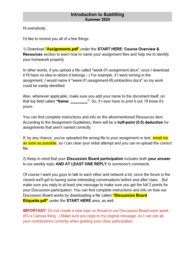 Subtitling Course Letter 2-6 | PDF | Internet Forum | Computing