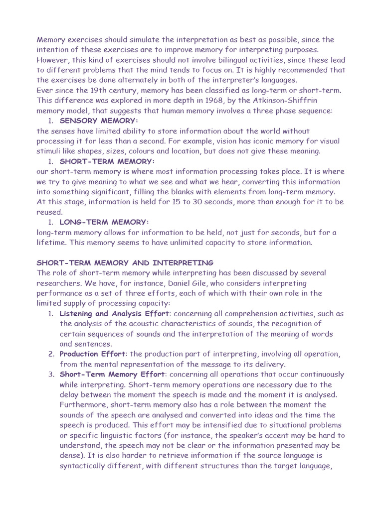Smartidiom Week 1 Exercises Consecutive Interpretation | PDF | Memory ... Smartidiom Week 1 Exercises Consecutive Interpretation | PDF | Memory ...