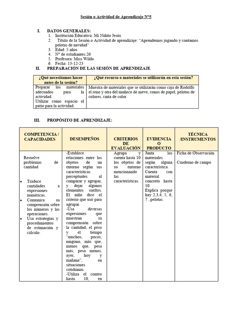 Sesión o Actividad de Aprendizaje N°5 | PDF | Aprendizaje | Modificación de comportamiento