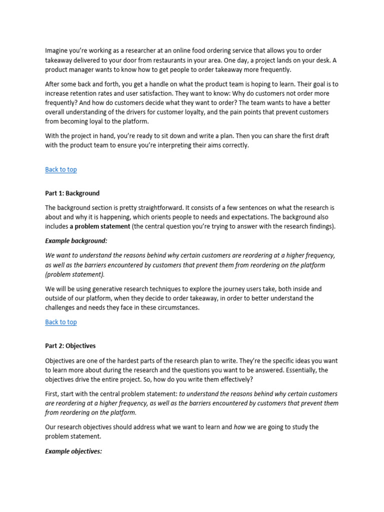 Ux Res Plan Example | PDF | Methodology | Motivation