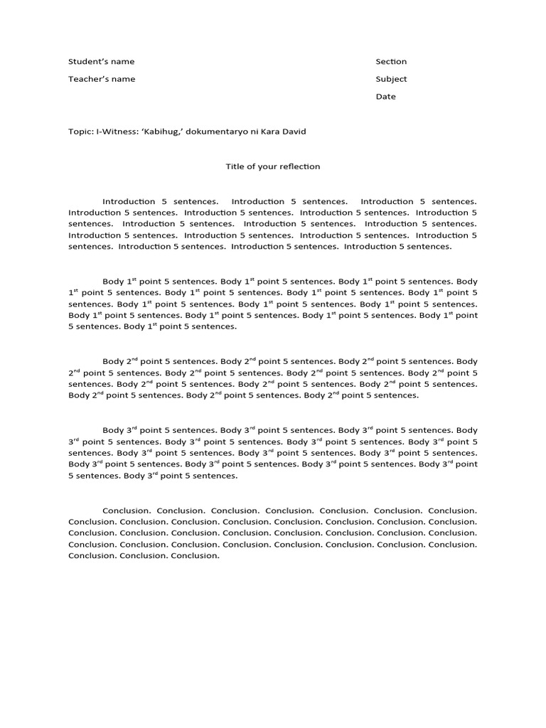 Reflection Format | PDF