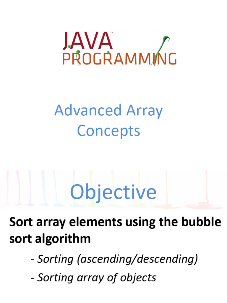 Advanced Array Concepts_Bubble Sort | PDF