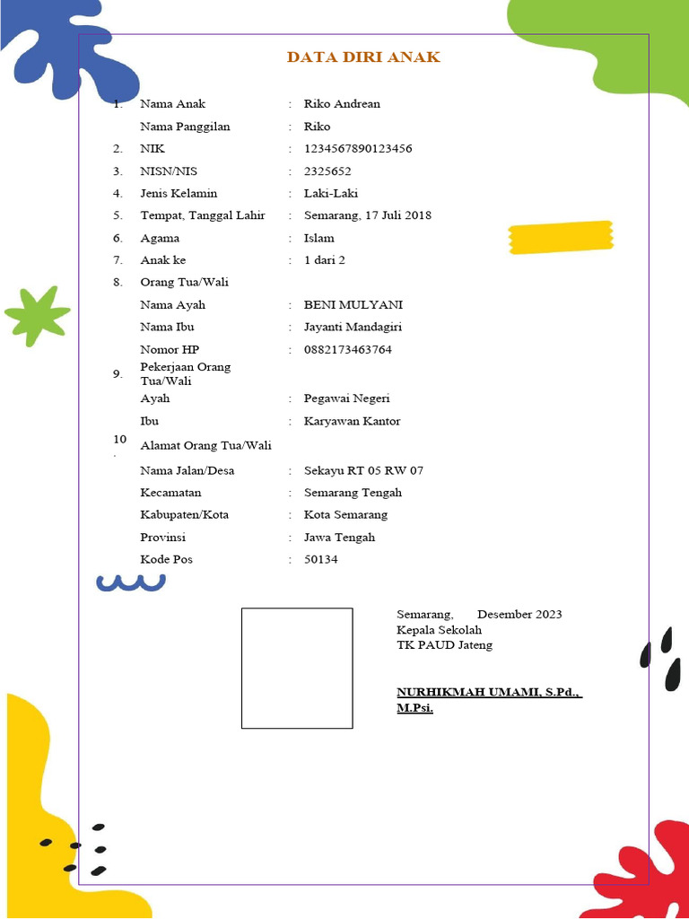 Rapor Paud Jateng 12.12.2023 | PDF