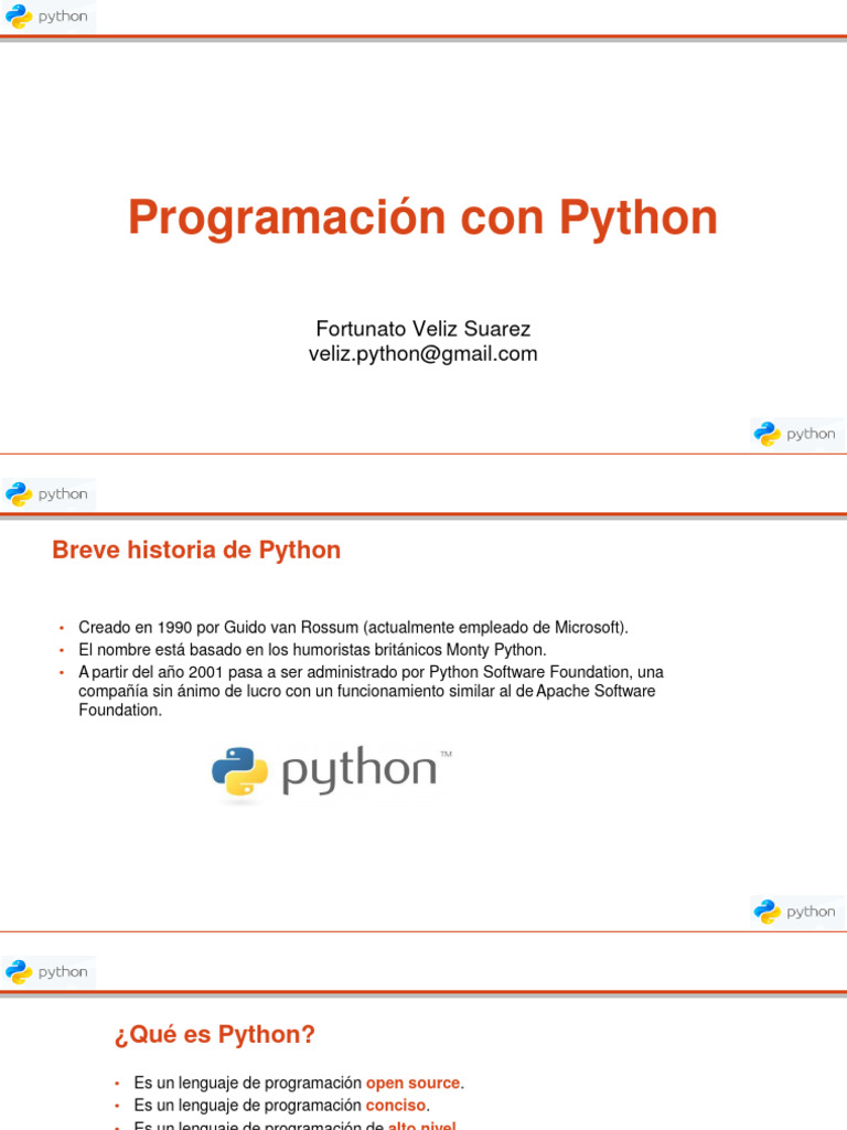 Python 01 | PDF | Python (lenguaje de programación) | Programación de ...